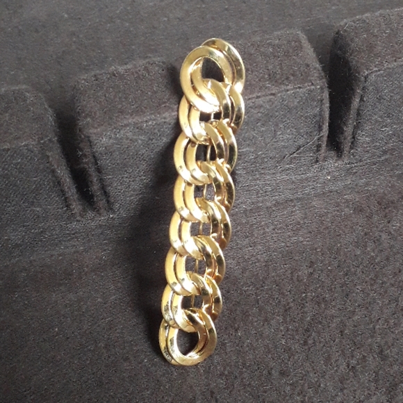 Monet | Jewelry | Vintage Monet Curb Chain Link Bar Gold Tone Brooch ...